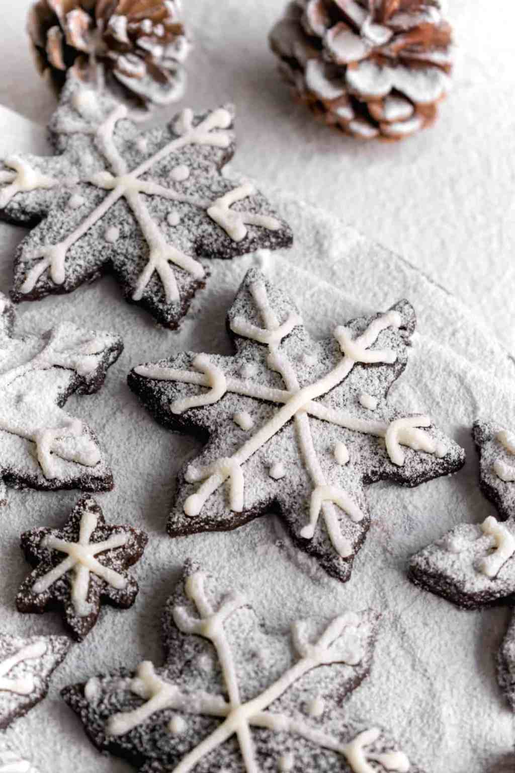 Chocolate Snowflake Cookies - ThatBakeBlog